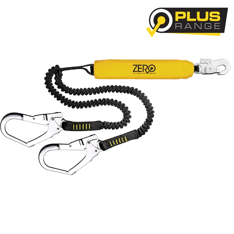 Scaffpro - Double elasticated lanyard with snaphook & scaffold hooks | Zero